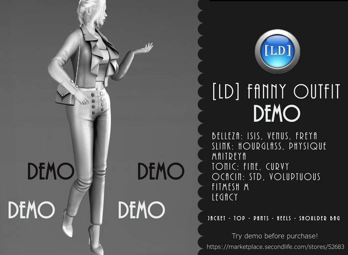 Second Life Marketplace Demo [ld] Fanny Outfit